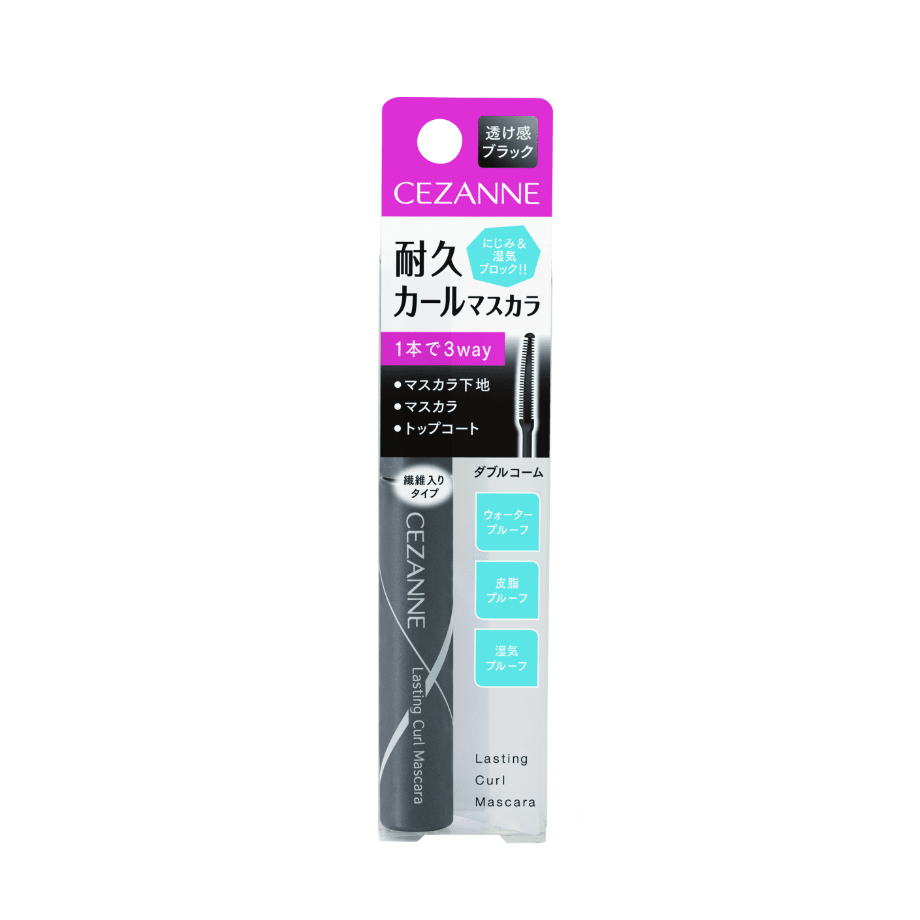 Cezanne 3 In 1 Waterproof Lasting Curl Mascara Black 5g Japanese Taste