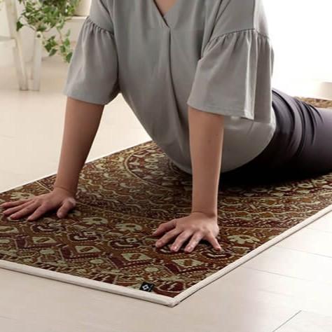 Ikehiko Igusa Rush Grass Tatami Yoga Mat Red Mandala Pattern 185cm – Japanese Taste